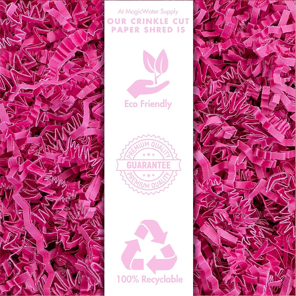 MagicWater Supply Crinkle Cut Paper Shred Filler (1 LB) for Gift Wrapping & Basket Filling - Pink