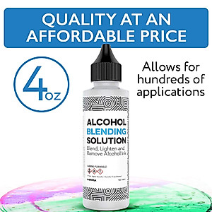 Impresa Alcohol Blending Solution - 4 oz - Multipurpose Solution That Blends, Lightens, and Removes Alcohol Ink - Compatible with All Brands and Adirondack® Alcohol Ink Colors - Painting Supplies