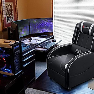 Devoko Massage Gaming Recliner Chair PU Leather Home Theater Seating Single Modern Living Room Sofa Recliners (Silver)