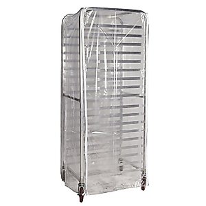 Winholt SRC-58/3Z Bun Pan Rack Cover, Heavy Duty Plastic, 3 Zippers, 23" W x 28" L x 61" H, Clear
