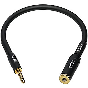 CESS-229 Balanced 4.4mm Extension Cable, 4.4mm Female to Male for Headphone, 6-Inch