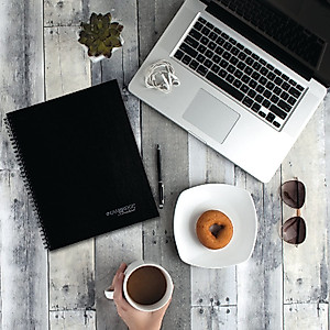 Cambridge Limited Business Notebook, 8-1/4 x 11 Inches, Wirebound, Action Planner, Black (06064)