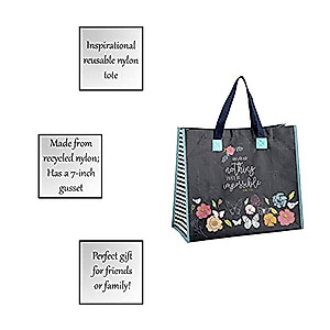 Creative Brands Faithworks-Prayerful Wings Inspirational Reusable Gift/Tote Bag, 16 x 13.5-Inch, Nothing Impossible