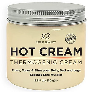 Radha Beauty Hot Cream - 100% Natural Thermogenic Cream, Increase Sweat and Shed Excess Water During Exercise. for Men and Women - Deep Tissue Massage Muscle Relaxer