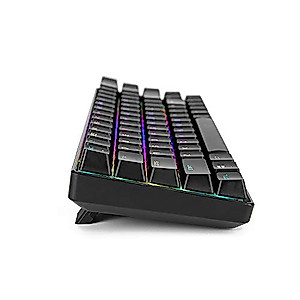 Wscoficey Gaming Office Keyboard RGB Backlight, Portable 68 Keys Ergonomic Design Metal Panel, Blue Switch Floating Key-caps for Windows PC Laptop Desktop