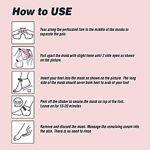 Epielle Foot Pedi Mask (Heel Softening Mask 2pk) Moisturizing Socks Heel Therapy for dry, cracked and callous rough heels | Foot Spa, Self Foot Care, Summer Foot | Ultra Softening & Hydrating. STOCKING STUFFERS!!