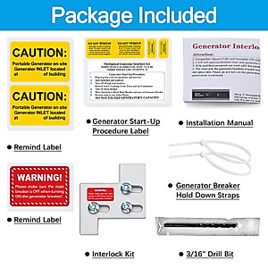 ACANORA Generator Interlock Kit for General Electric GE 150 or 200 Amp Panel, 1 1/4 Inches Spacing, Silver