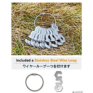 NACETURE Aluminum Alloy Rope Tensioner Camping Tent Guyline Cord Adjuster Camping of Gear for Camping, Hiking, Backpacking Ultralight Tent Stakes Guy Lines Tensioner Tent Cord (Silver 10 Pack)