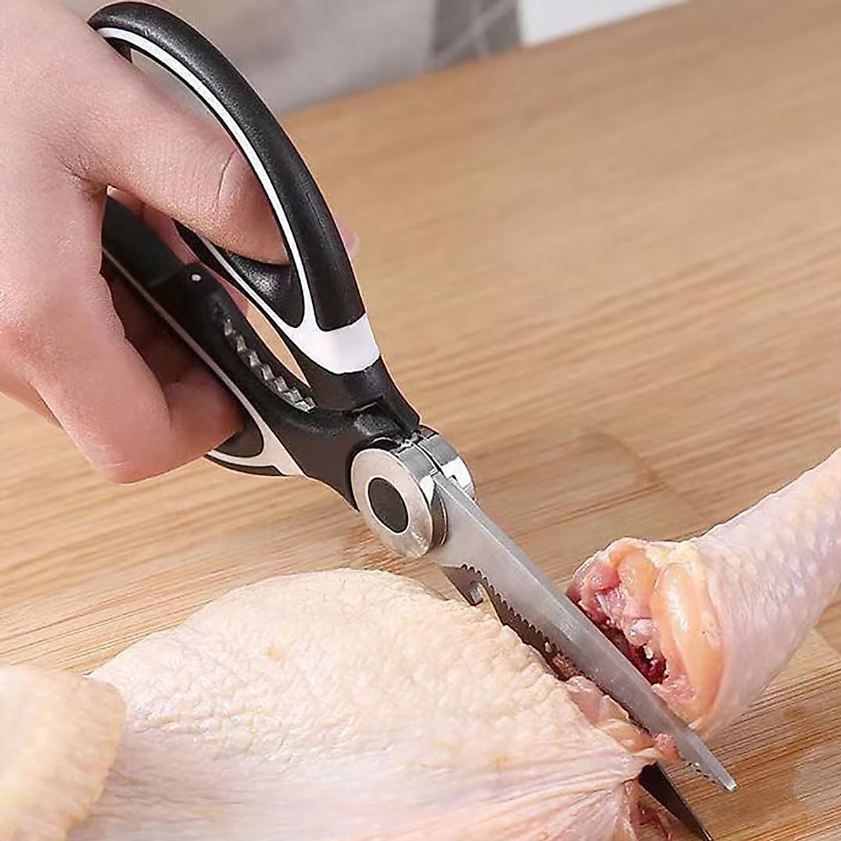 zhuolaiyan Kitchen Shears for Cutting Meat, Stainless Steel,Multipurpose Kitchen Scissors for Meat, Chicken, Fish, Vegetables, Herbs – Bottle Opener, nuts, etc.
