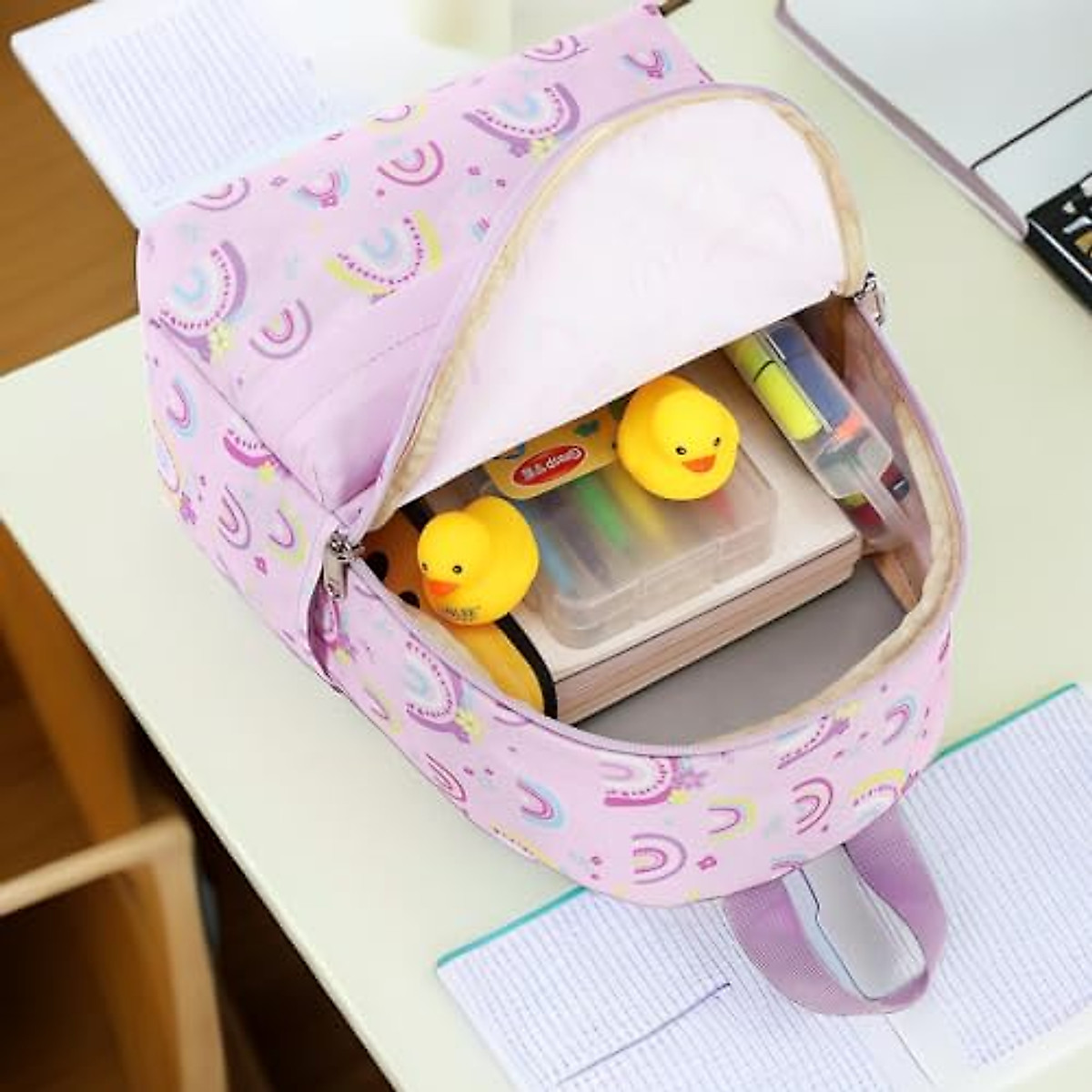 CAMTOP Cute Kids Toddler Backpack Girls Boys Small Rainbow School Bookbags Age 1-3 Daycare Nursary Travel Bags