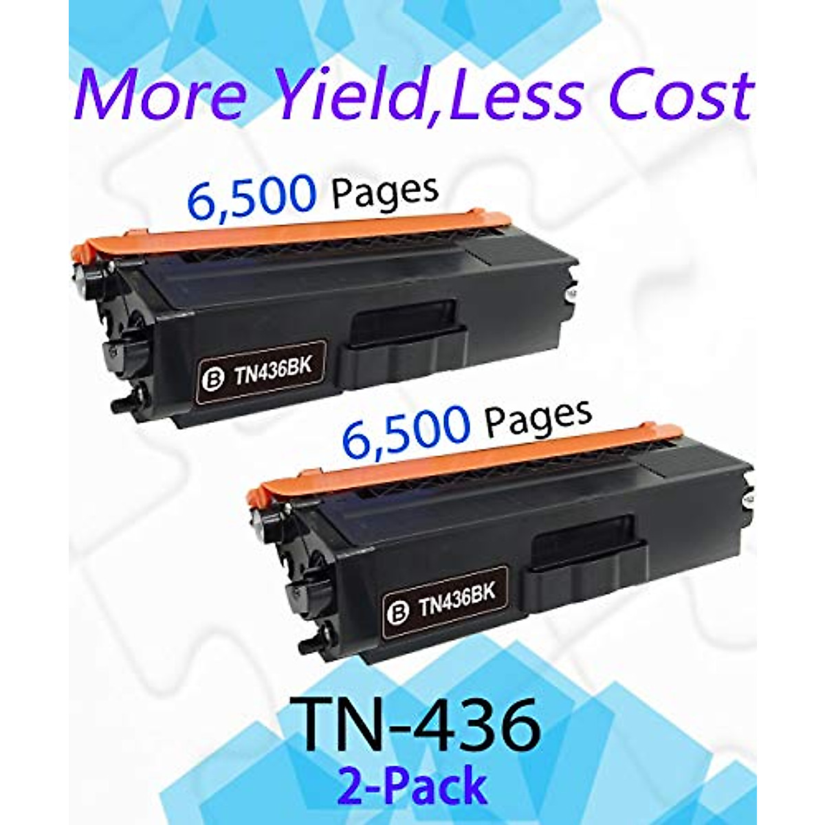(2-Pack, Black) Compatible TN436BK TN-436BK Toner Cartridge TN-436 Used for Brother HL-L8260CDW HL-L8360CDW MFC-L8900CDW MFC-L8610CDW Printer, Sold by EasyPrint