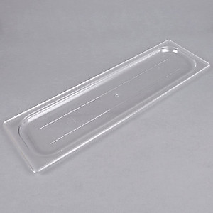 TrueCraftware- Half Size Long Solid Polycarbonate Handled Food Pan Lid Clear Color-Food Storage Container Cover Restaurant Commercial Hotel Pans Cover for Food Prep Fruits Vegetables Beans Corns