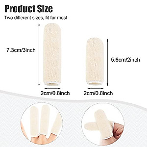 60 Pieces Cotton Finger Cots Reusable Finger Toe Sleeves Wear Resistant Thumb Protector Fingertips Cushion Cover for Kitchen Garden Sculpture Work (3 Inch & 2 Inch)