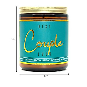 Best Couple Ever Candle, Soy Wax, Lavender |Gift for Christmas-Thank You Gift,Gift for Friends Family Romantic Couple Gifts Candles for Birthday, or Anniversary
