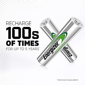 Energizer Recharge Power Plus AA 2300 mAh Rechargeable Batteries, Pre-Charged, 4 Count