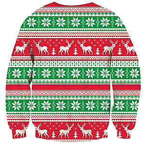 RAISEVERN Ugly Christmas Sweater for Men Women Funny Xmas Alpaca Scarf Sweatshirt Holiday Festive Long Sleeve Winter Llama Pullover Snowflake Top