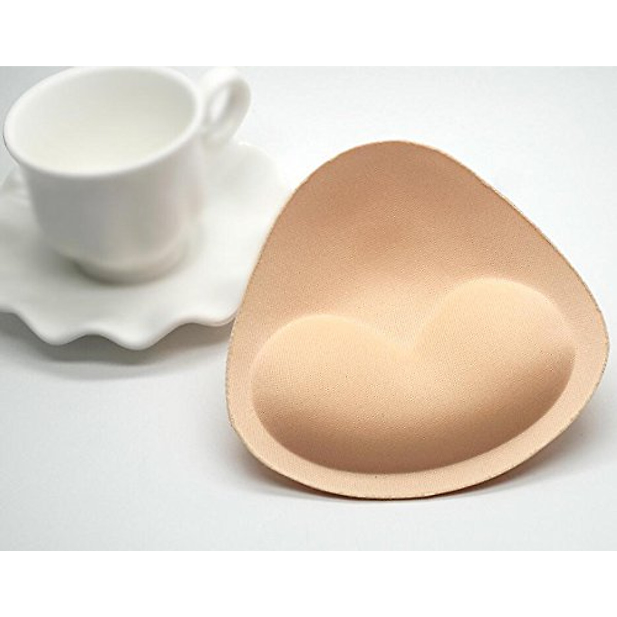 Elandy 1Pair Beige Reusable Breathable Sponge Bikini Breast Enhancers-Thickening Swimwear Bra Insert Pad Swimwear Push-up Booster Pads (Style A)