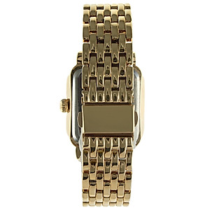 Peugeot Women Rectangle Dress Watch with Crystal Decorated Bezel, Roman Numerals and Bracelet