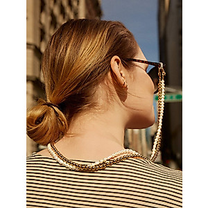 YAHPERN Pearls Bead Eyeglass Chain Sunglasses Holder Strap Eyewear Retainer Glasses Strap Cords Lanyard Necklace