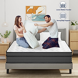 LOVMOR Full Size Mattress, 12 Inch Gel Memory Foam Hybrid Mattress, Pocket Spring Mattress in a Box for Motion Isolation, Strong Edge Support, Pressure Relief, CertiPUR-US (12 inch, Full)