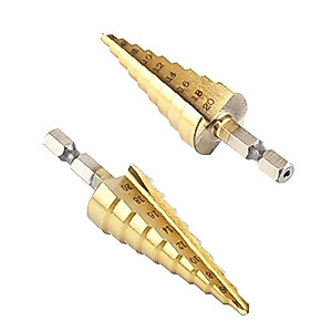 3-12/4-12/4-20mm High Speed Steel Step Drill Bit, 3Pcs Cone Hex Shank Plating Drill, Ideal for Cutting Holes