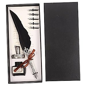 NUOBESTY 1 Set Dip Pen Glass Set Retro Decor Business Suit Caligraphy Pens for Writing Ink Dip Pens Writing Dip Pens Calligraphy Pen for Birthday Writing Calligraphy Pen Office Ink Pen