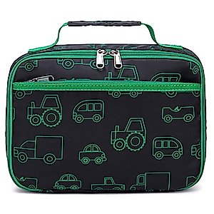 Bluboon Insulated Lunch Box for Kids Boys Girls School Lunch Bags Reusable Cooler Thermal Meal Tote for Picnic (Cartoon Car)