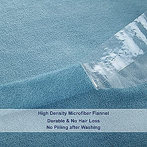 Surii Home Luxury Microfiber Flannel Blanket, Super Soft, Warm, Cozy, Fluffy, and Breathable, Perfect Throws for Bed, Couch, Sofa, for All Season Use. 350GSM Travel Size 50x60 Inches(Sky Blue)