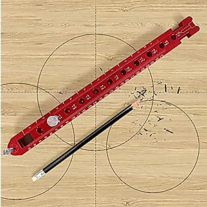 Woodworking Aluminum Alloy Circular Drawing Tool,Fixed-Point Marking Gauge Woodworking Compass Scribe,Metric/British,Adjustable Carpenter Arc Drawing Ruler