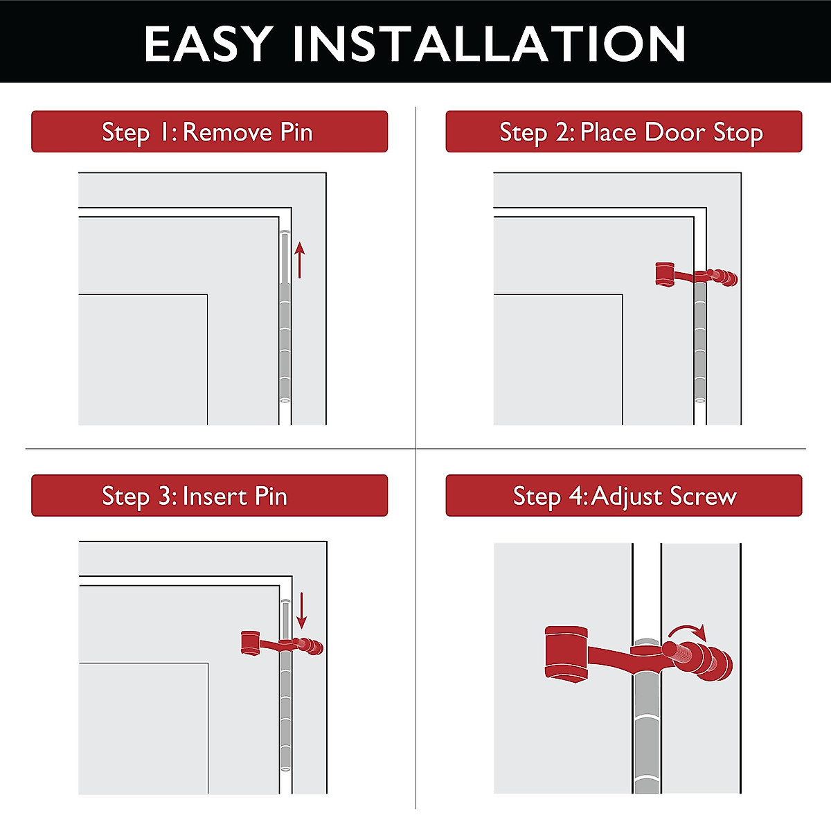 Design House 189068 Standard Hinge Pin Door Stop, 10-Pack, Matte Black, 10 Piece