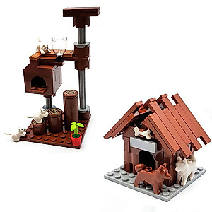 dspitwod Building Block Toys Sets for Girls Boys 6-8-12 Cat Tower Dog Kennel Accessories Brick Blocks for Kids Compatible for Mini Figure Major Brands
