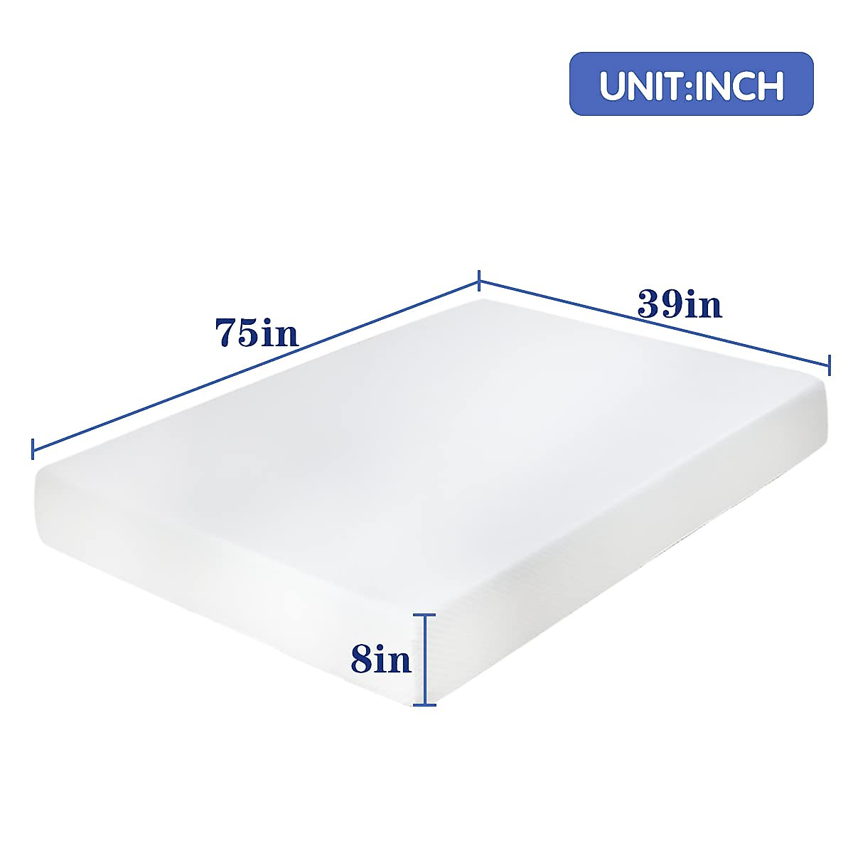 Dkeli Twin Mattress, 8 Inch Gel Memory Foam Mattress for Cool Sleep & Pressure Relief, Medium Firm Single Twin Mattress for Kids, Bed-in-a-Box, CertiPUR-US Certified