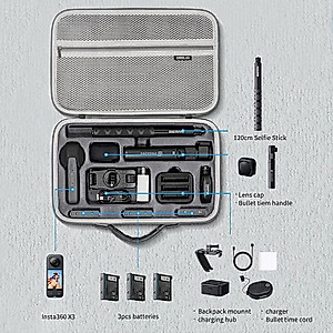 PSATCL Insta360 X3 Case, Waterproof Portable Storge Bag Travel Case for Insta360 X3 One Camera Accessories