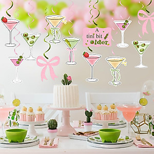 A Tiny Bit Older Birthday Party Hanigng Swirl Decorations, Martini Bow Party Decor, Tini Bar Party Ceiling Streamers for Girls Martini Birthday Party, Martini Bachelorette Bridal Shower Party Supplies