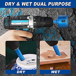 MARSBASE Diamond Hole Saw Kit, 10 PCS Serrated Brazing Tile Core Drill Bits Sets with EVA Mould for Hole Saw Guide Jig Hollow Drill Hole Saw to Ceramic, Glass, Tile, Gypsum, Wood, Marble, Granite