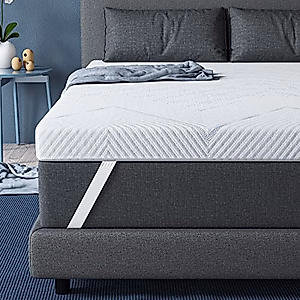 BedStory 3 Inch Firm Mattress Queen Size - Extra Firm Memory Foam Bed Topper - Back Pain Relief - High Density Cooling Gel Foam Mattress Pad with Skin-Friendly Cover - CertiPUR-US Certified