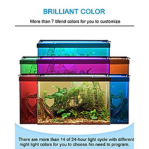 MingDak LED Aquarium Light Auto On Off, Fish Tank Light with Timer,9 Light Modes,15 Light Cycles, Full Spectrum Freshwater Planted Tank Light,18-24 Inches Model MDGLSD07-18