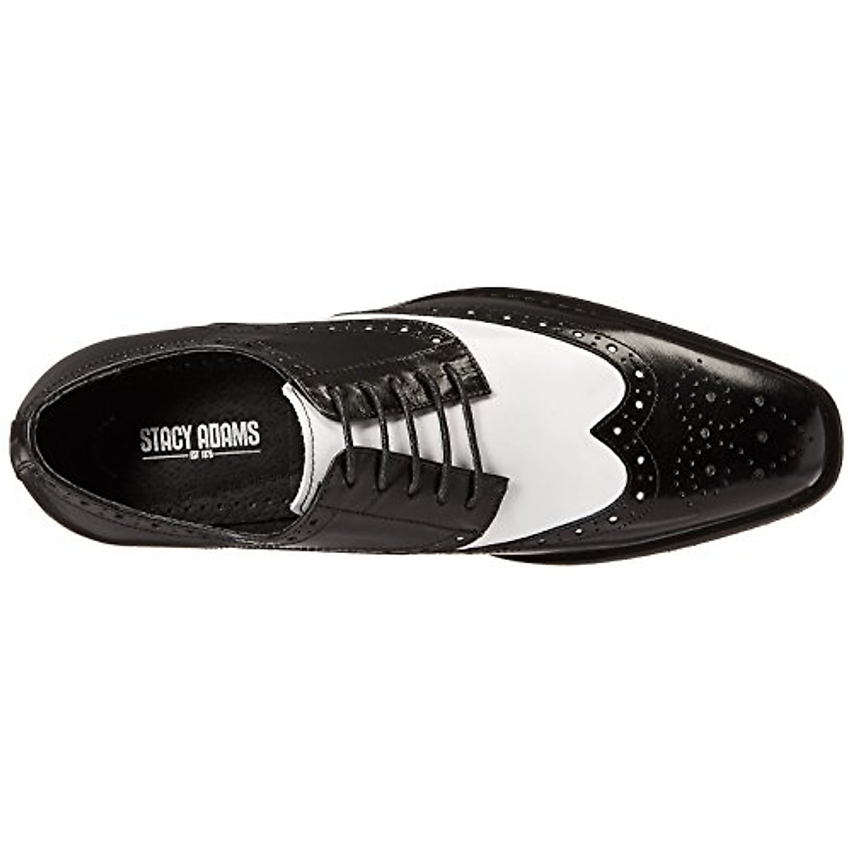 Stacy Adams Men's Tinsley-Wingtip Oxford, Black/White, 15 M US