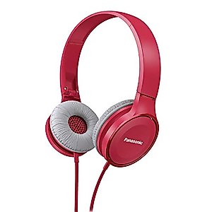 Panasonic Lightweight Headphones with Microphone, Call Controller and 3.9 ft Audio Cord Compatible with iPhone, BlackBerry, Android - RP-HF100M-P - On-Ear Headphones (Pink)