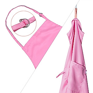 Zihuatailor Light Pink Apron for Women with Pockets | Lightweight and Adjustable Womens Apron