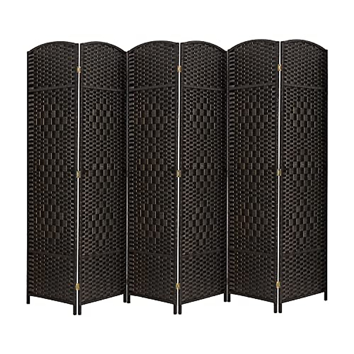 Lazyland Divider Folding Privacy Screen with Diamond Double-Weave Room dividers and Freestanding Room Dividers Privacy Screens for Indoor and Outdoor (6, Coffee)