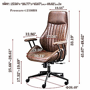 XIZZI Ergonomic Chair, Modern Computer Desk Chair,High Back Suede Leather Office Chair with Lumbar Support for Executive or Home Office (Brownness)