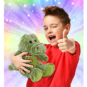 Puzzled DolliBu Plush Alligator Stuffed Animal - Soft Fur Huggable Green Alligator, Adorable Playtime Gator Plush Toy, Cute Wild Life Cuddle Gift for Kids & Adults - 8 Inch