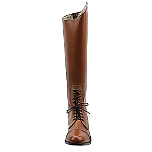 Hispar Women Ladies Victory Leather English Field Boots Horse Back Riding Equestrian - Tan 8 SLIIM Calf