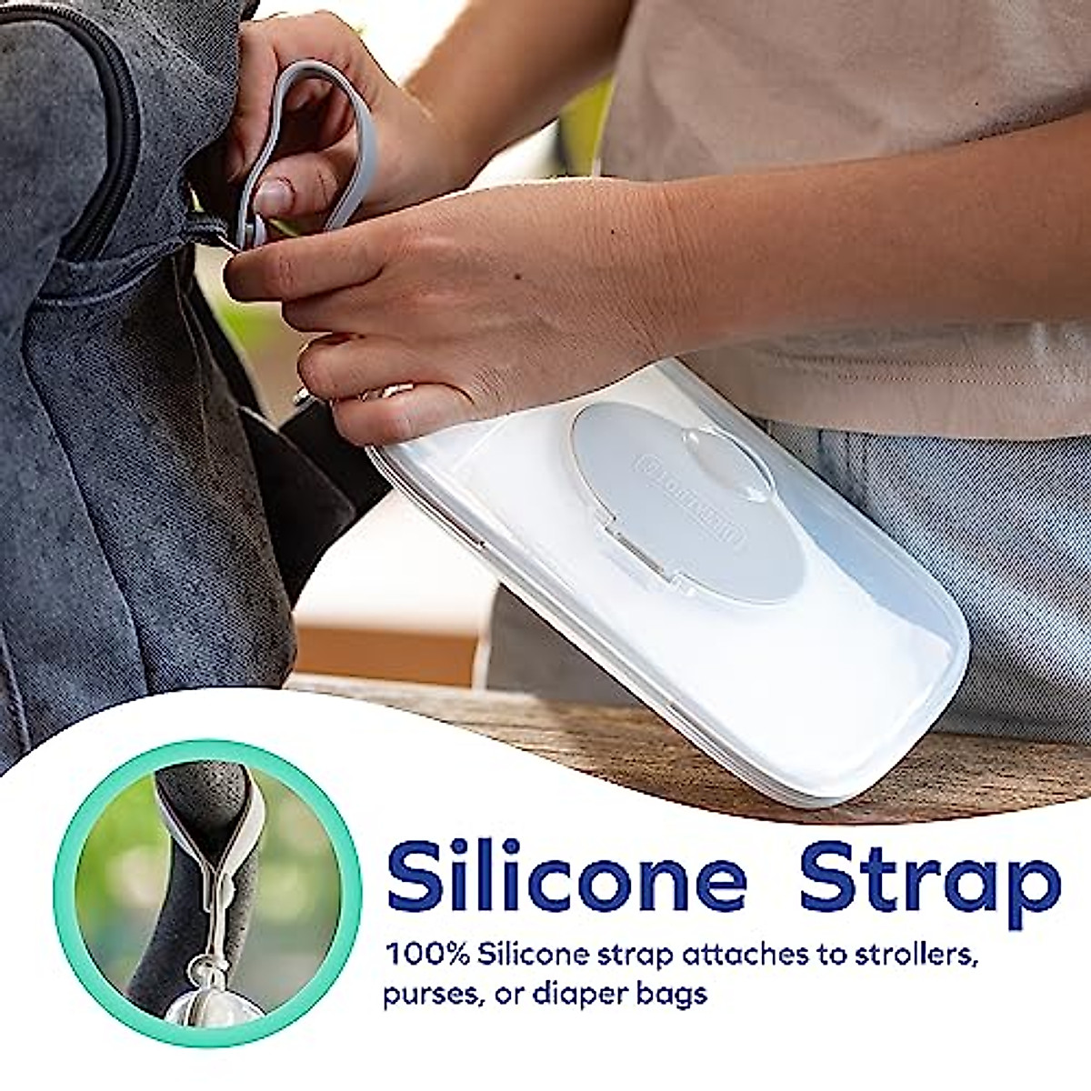 Dr. Talbot's Deluxe Baby Wipes Dispenser for Travel, Grey