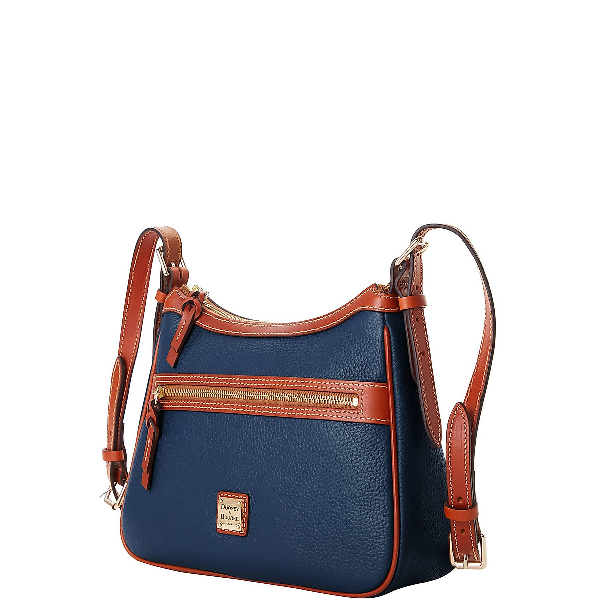 Dooney & Bourke Women's Presley Crossbody in Pebble Grain Leather, Medium Sized Handbag with Adjustable Shoulder Strap, Navy Blue