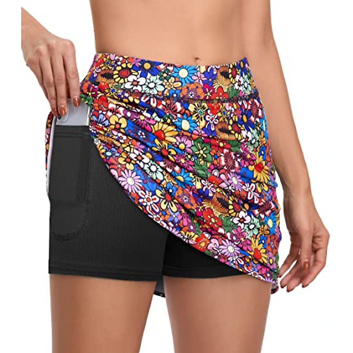 CHICHO Women's Athletic Skirt Tennis Skort with Pockets Golf Skirts UPF 50+ Workout Running Sport Skorts