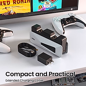 atolla PS5 Controller Charging Station, Playstation Dualsense Charging Station, Fast Charging Dock Station with AC Adapter