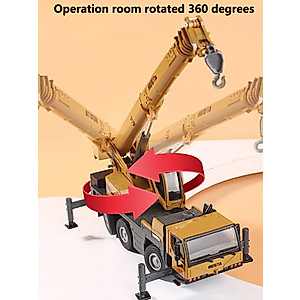 Gemini&Genius 1/50 Scale Autocrane Toys, Crane Truck Construction Vehicle, Alloy Boom Truck Engineering Car Models, Great Gifts, Collections, Cake Toppers, Room Decoration for Kids