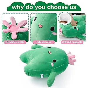 ProgoniaXYZ Cuddly Big Soft Toys Plant Cactus Doll, Plush Stuffed Animal Cactus Pillow and Blanket Set Lovely Gift for Birthday Christmas (Small 9.8inch)…
